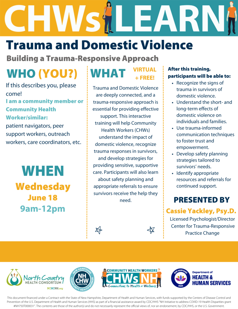 COMING SOON! CHWsLearn: Trauma and Domestic Violence. Building a Trauma ...